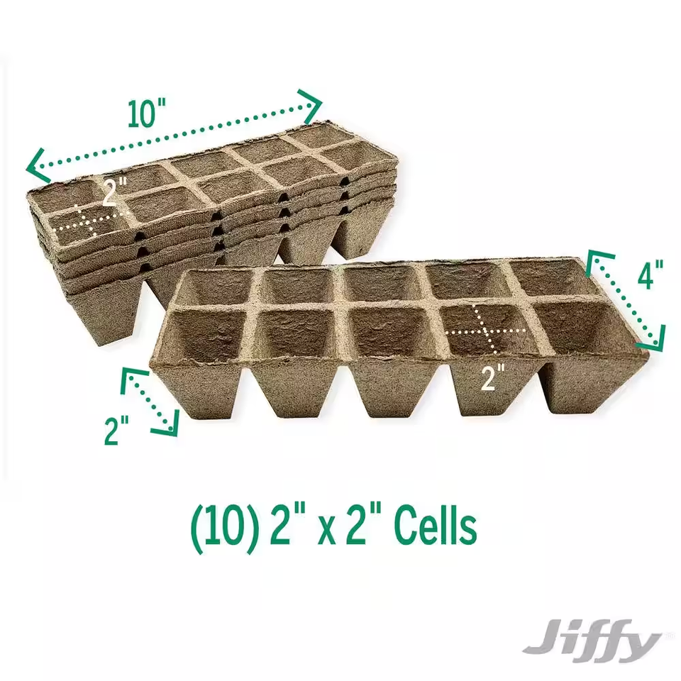 NEW Jiffy Peat Strips Seed Starter Kit 50 Biodegradable Pots Easy Plant ...