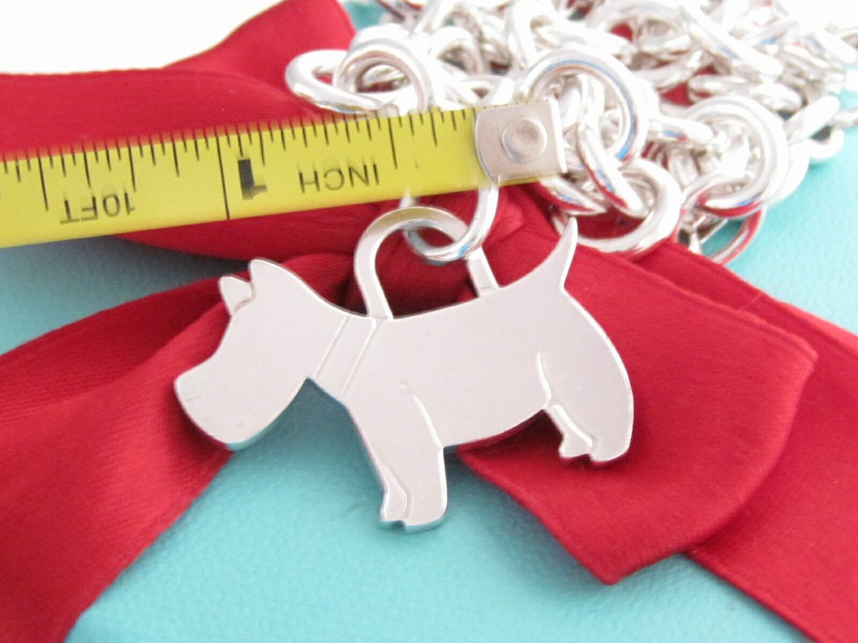 Tiffany & Co Silver Scottie Dog Woof Puppy Charm Tag Bracelet 7.5" | eBay