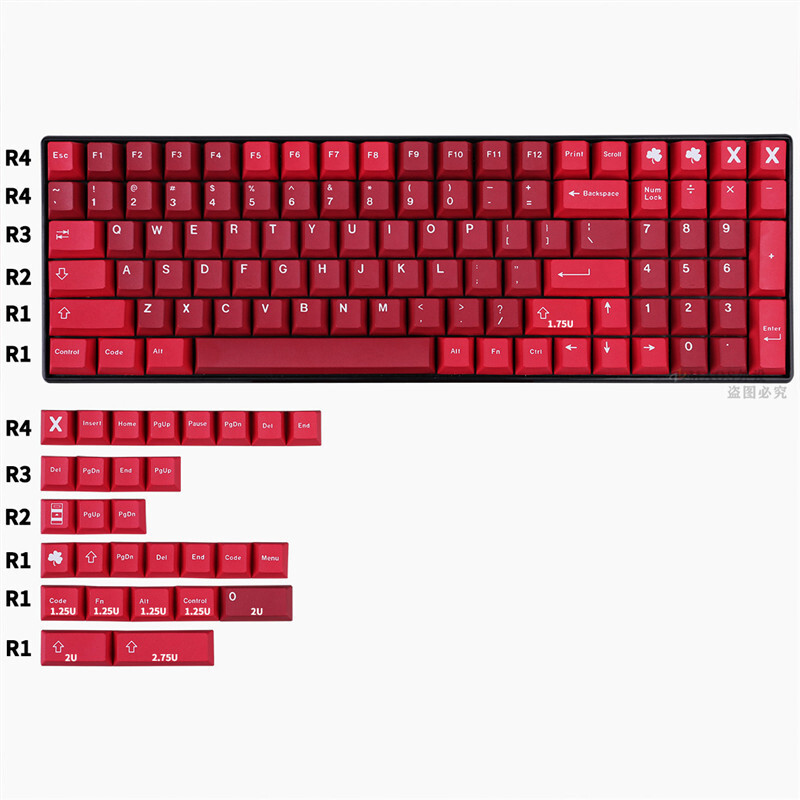 GMK JAMON Theme Keycaps Red 129 Keys Cherry | Grelly UK