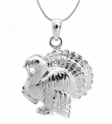 New .925 Sterling Silver Turkey Pendant Necklace | eBay