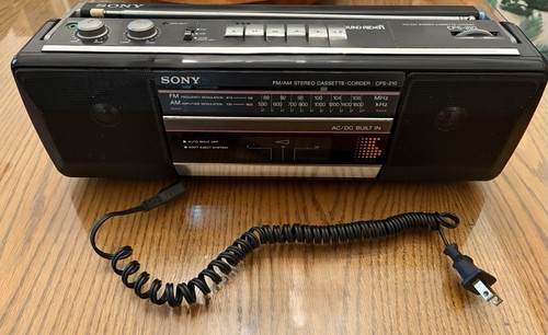 VTG Sony CFS-210 Sound Rider Boombox AM/FM Cassette Tape Black Tested ...