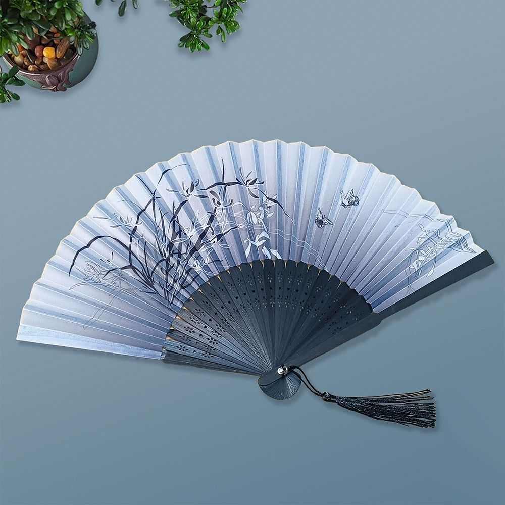 Silk Hand Fan Bamboo Shank Classical Dance Fan Clothing Accessories | eBay