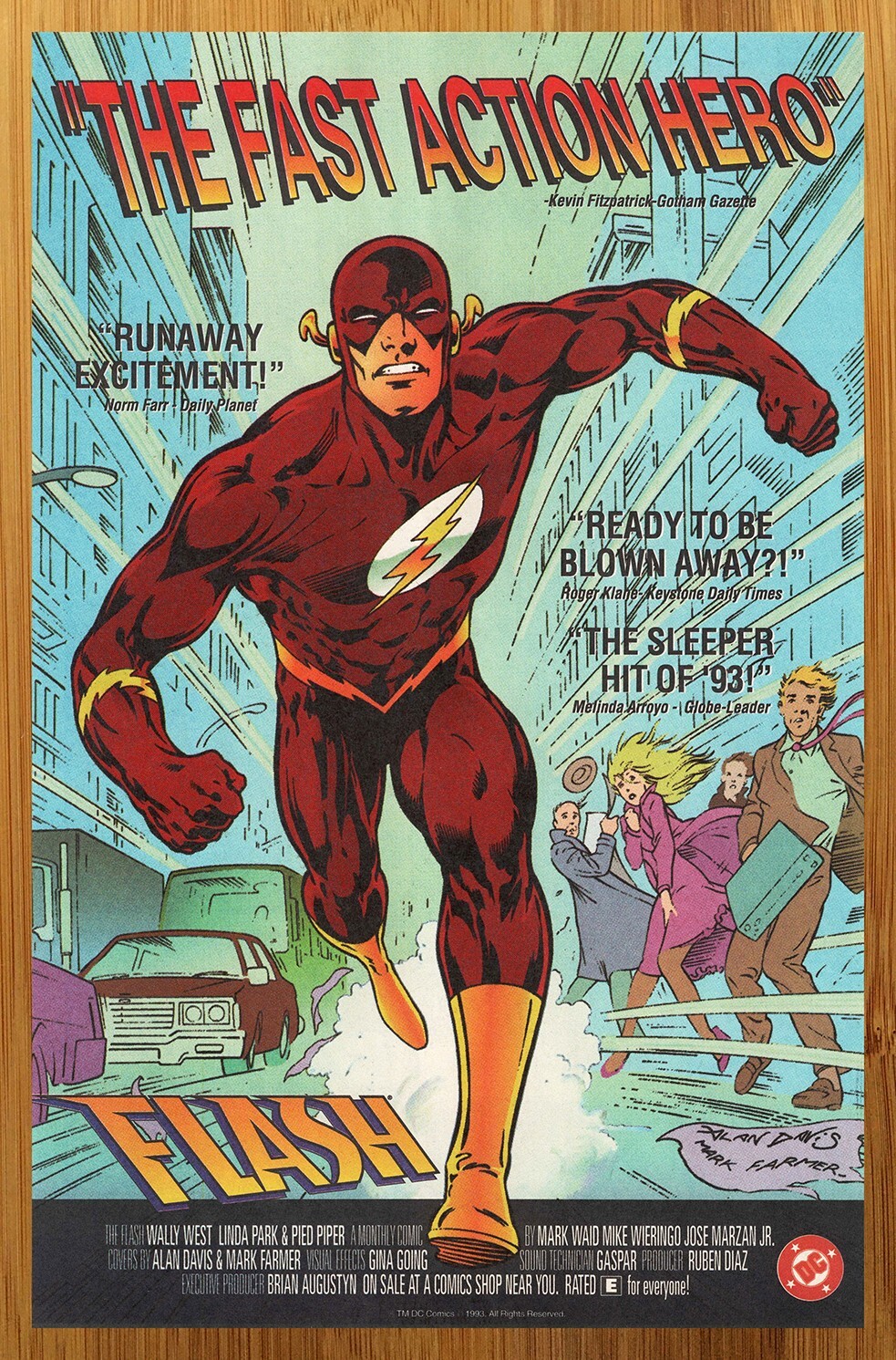 1993 DC Comics The Flash Vintage Print Ad/Poster Alan Davis Official ...