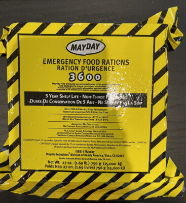 MAYDAY 3600 CALORIE EMERGENCY FOOD BAR RATION MRE ZOMBIE SURVIVAL ...