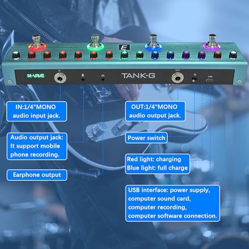 Pure Digital Multi Effects Guitar Pedal Effector Reverb Delay MOD AMP ...