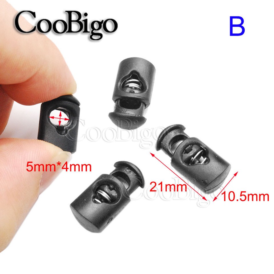 Plastic Spring Cord Locks Toggle Stopper Rope End Adjuster Fastener ...
