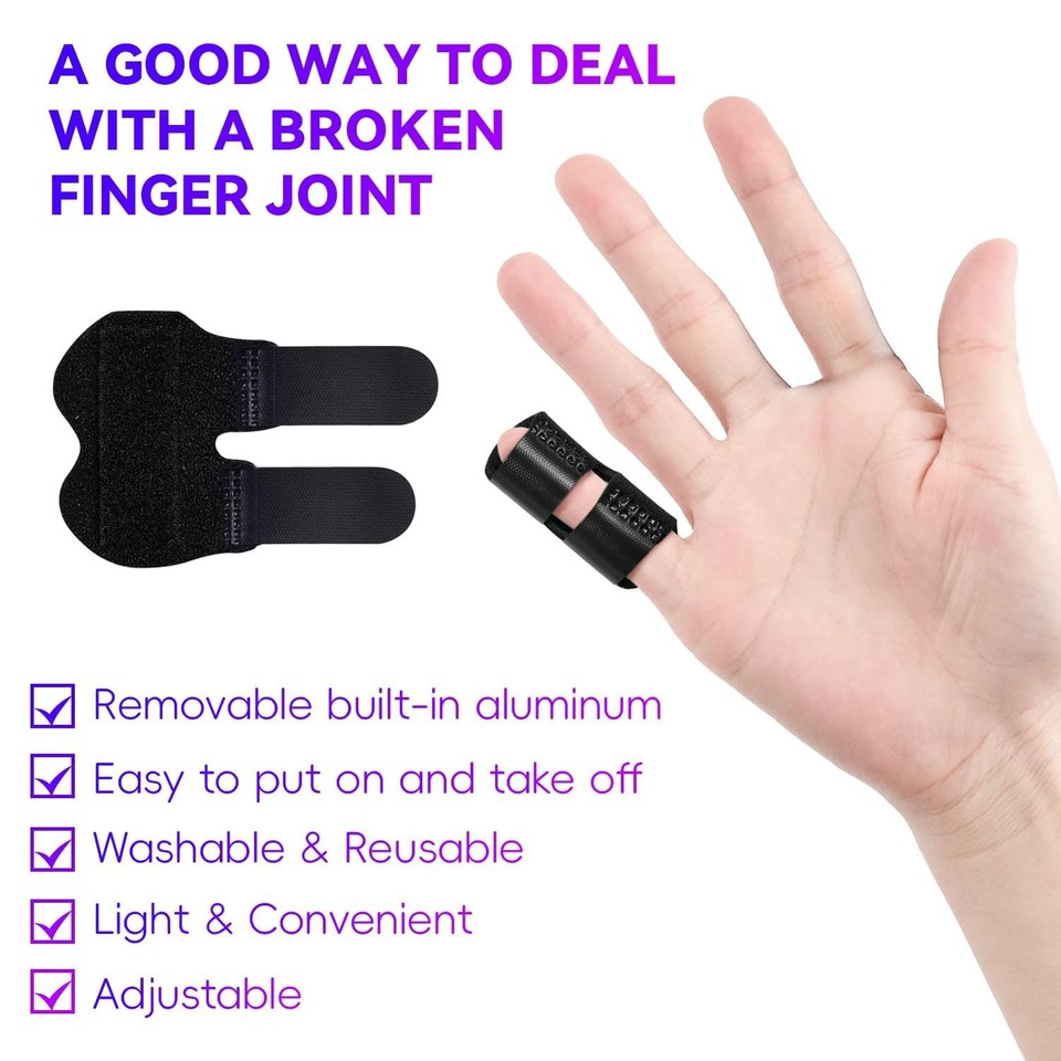 2Pack Adjustable Finger Splint Support Finger Straightening Brace ...