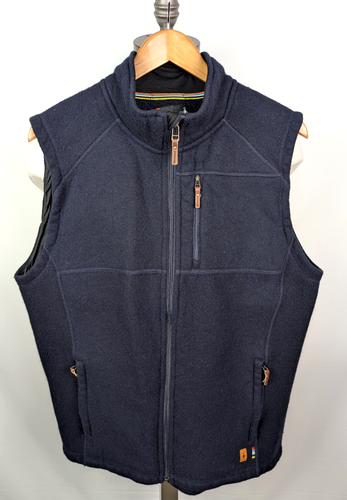 SMARTWOOL Wool Fleece Vest Jacket Sz L Full Zip Navy Blue Men's | eBay