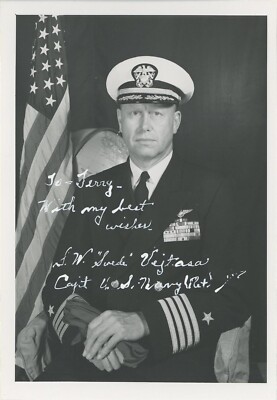 Captain Stanley "Swede" Vejtasa- Signed Vintage Photo (WWII Navy Ace-in ...