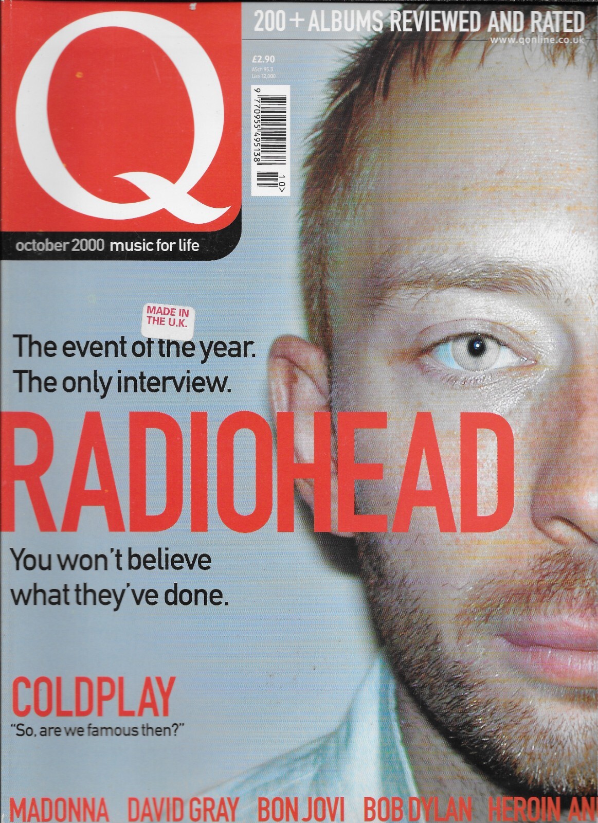 10/2000 Q magazine RADIOHEAD cover Coldplay Bjork | eBay