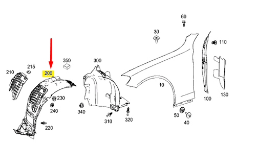 MB C Front Right Wheel Arch Housing Front Part W205 A2056903401 New ...