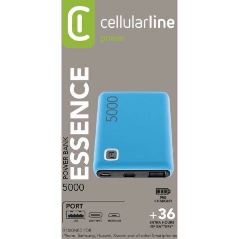 cellularline power bank essence 5000 mah usb / type C batterie externe ...