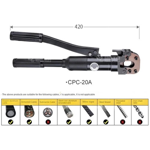 CPC-20A Portable Hydraulic Manual Cable Scissors Pliers Wire Ropes ...