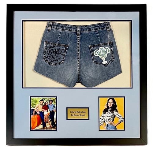 CATHERINE BACH SIGNED Autograph Daisy Duke Shorts FRAMED JSA WITNESSED ...