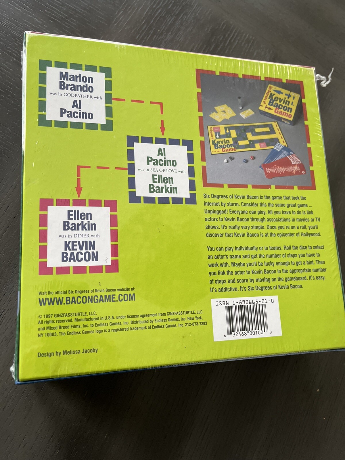 Factory Six Degrees of Kevin Bacon Board Game 1997 Endless Games D4 for ...