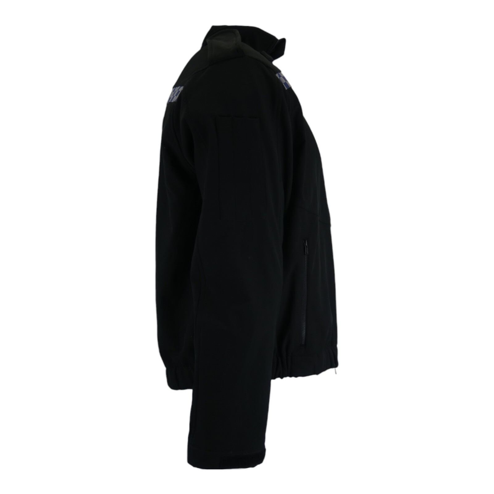 Genuine Ex Police Soft Shell Jacket Fleece Black Chequered Reflective ...