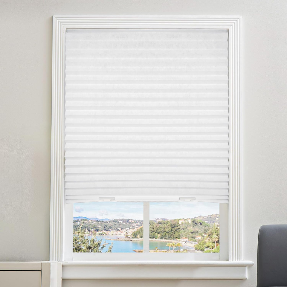 6 Packs Cordless Pleated Light Filtering Fabric Shade 36 in X 72 in ...