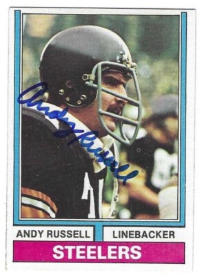 Signed ANDY RUSSELL Pittsburgh Steelers 1974 Topps Card #410 - COA | eBay