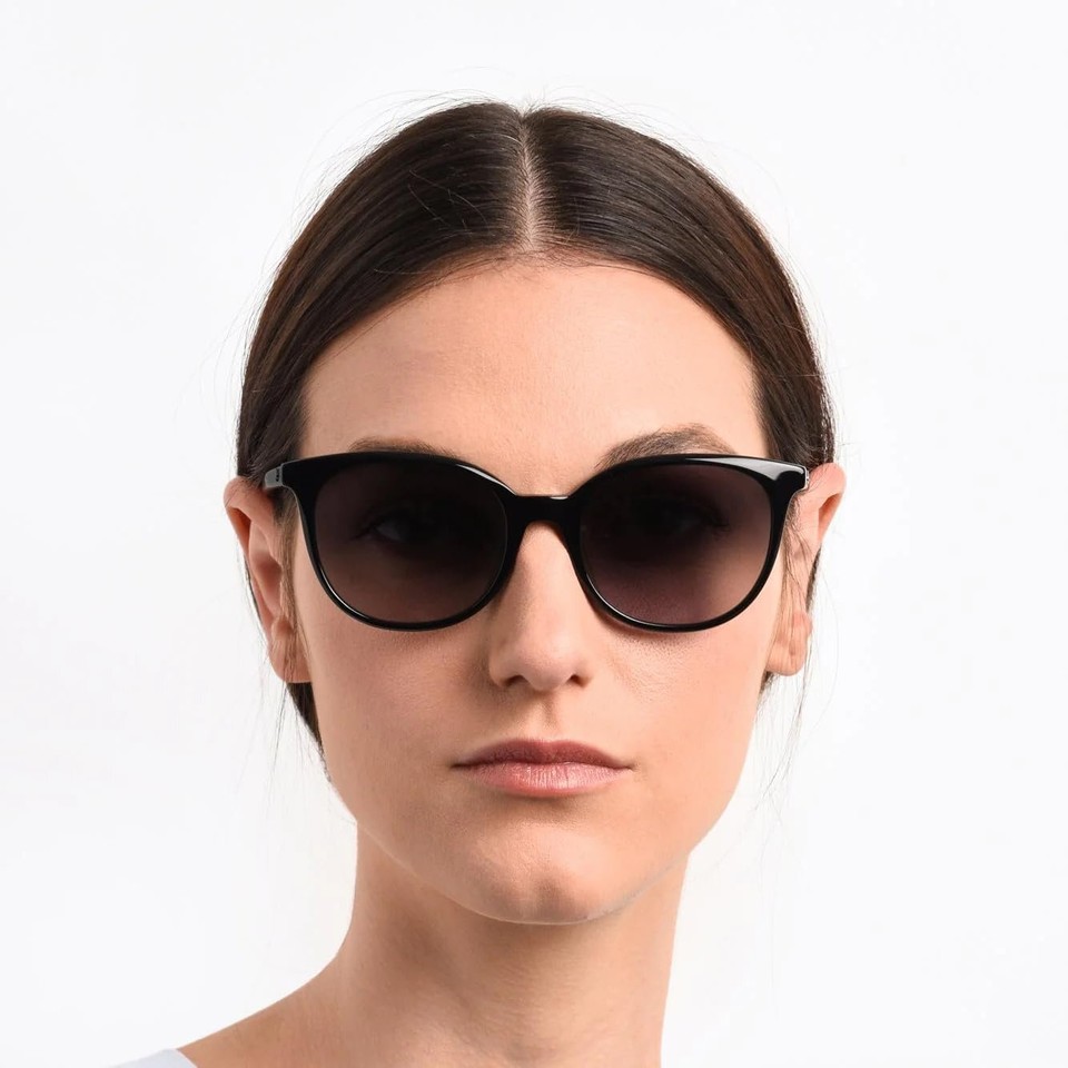 Kate Spade New York Women's Andria/S Round Sunglasses, Black/Gray ...