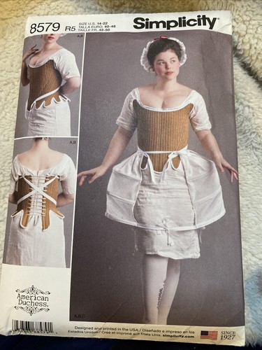 18th Century Sewing Pattern Corset Chemise Pannier (14-22) Simplicity ...