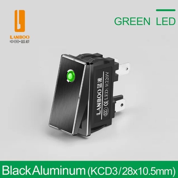 12V or 24V DC 16A LED Illuminated Rocker Switch DPST for Car Lorry ...