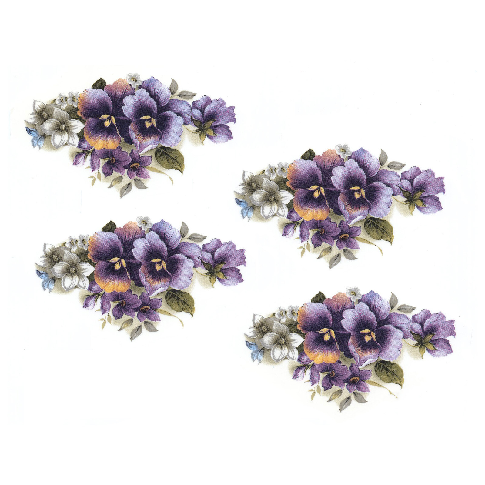 Purple Pansy Flowers Overglaze Waterslide Ceramic Decals | eBay