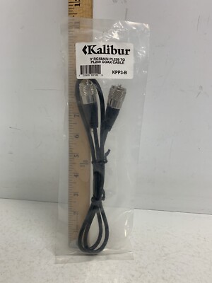 Kalibur KPP3-B RG58A/U Coax Cable Assembly 3ft Black PL259 Connectors ...
