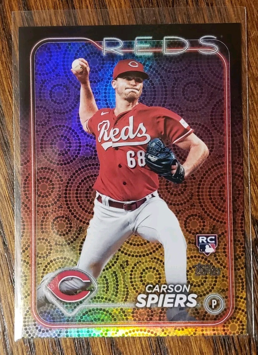 2024 Topps Series 2 #365 Holiday Parallel Carson Spiers RC Reds Rookie ...