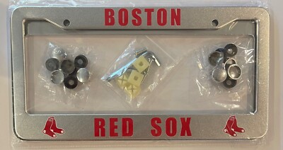 Boston Red Socks License Plate Frame (2 Metal Frames Silver In Color ...