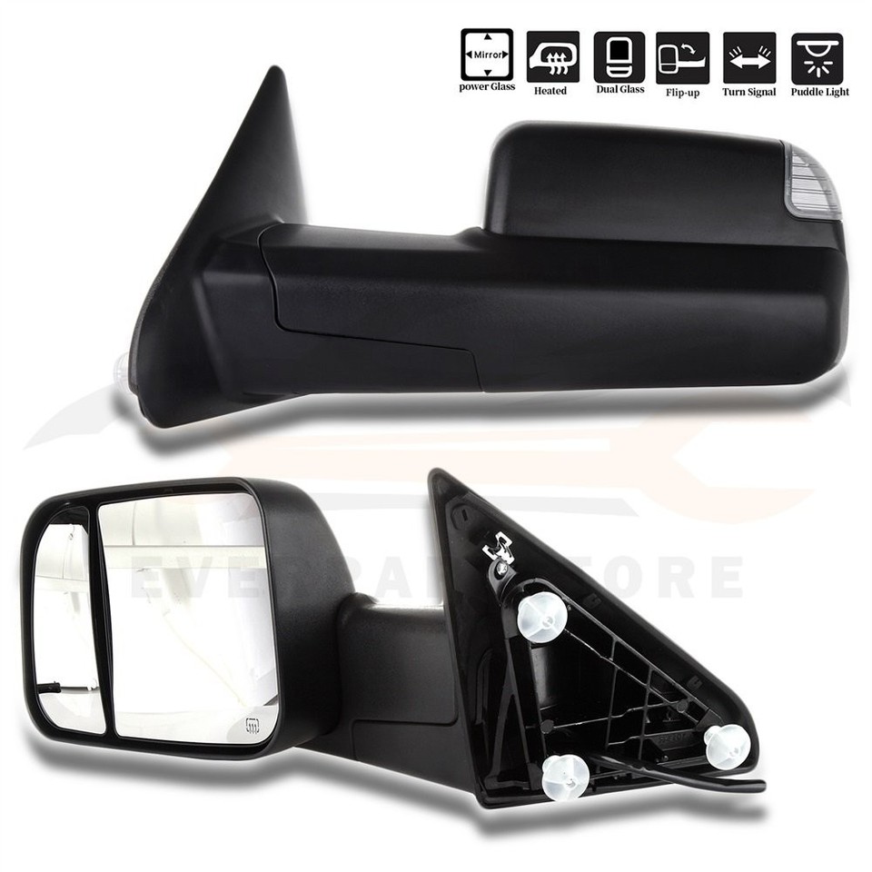 Pair Power Heated Turn Signal Light Side Towing Mirrors For Ram 1500 ...