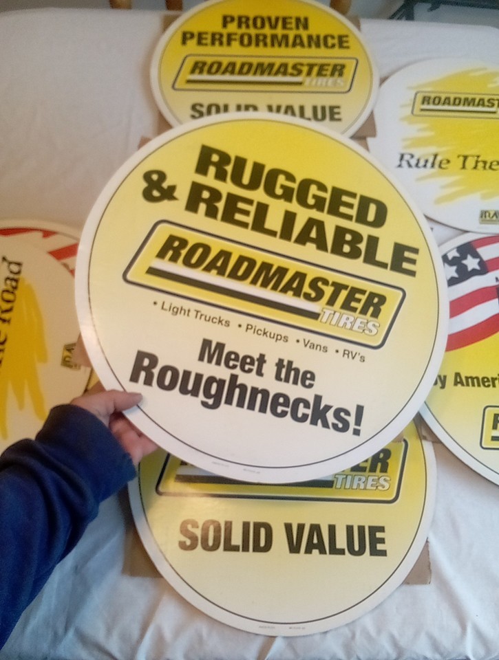 Vintage Lot 7 ROADMASTER Tires Cardboard Insert Rack Display Stand ...