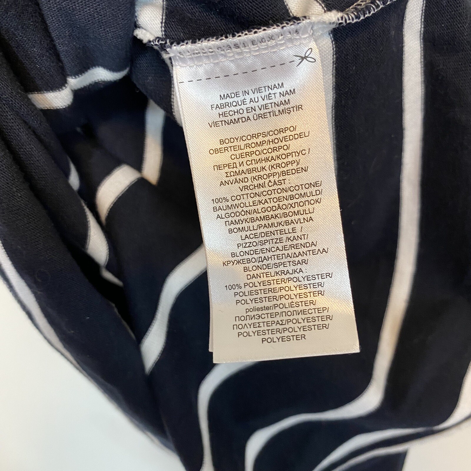 Lauren Ralph Lauren Striped Bell Lace Sleeve Shapeles… - Gem