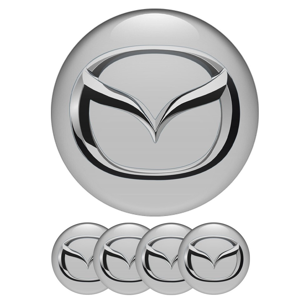 4 pcs Silicone Sticker for Wheel Center Hub Cap MAZDA, Dome Emblem Logo ...