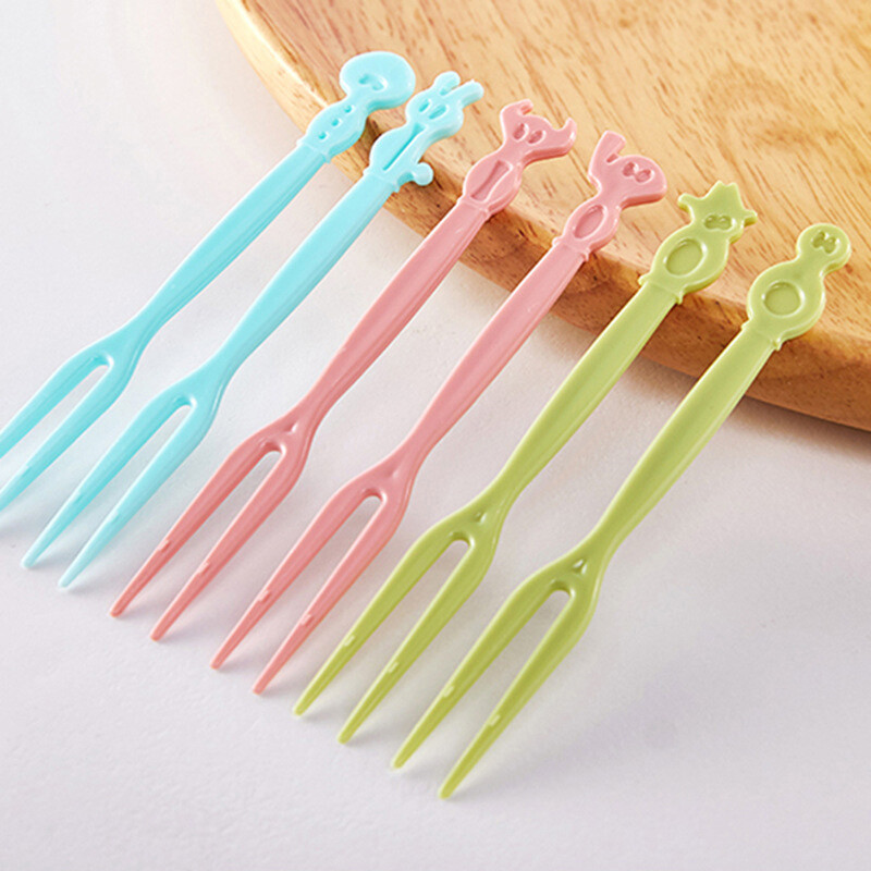 50pcs Cartoon Fruit Fork Bento Lunch Box Kids Birthday Party Snack Cake ...