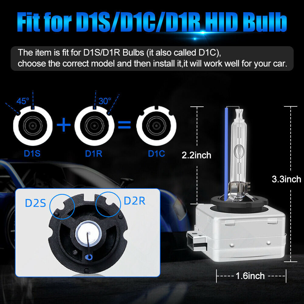 Pair D1C/D1R/D1S 8000K Ice Blue HID Xenon Headlight Light OEM ...
