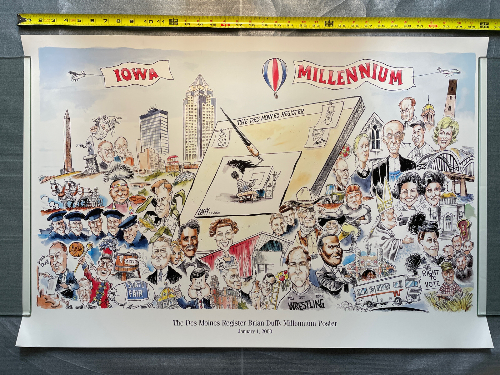 COOL Des Moines Register Millennium poster 2000 IOWA JOHN WAYNE NILE ...
