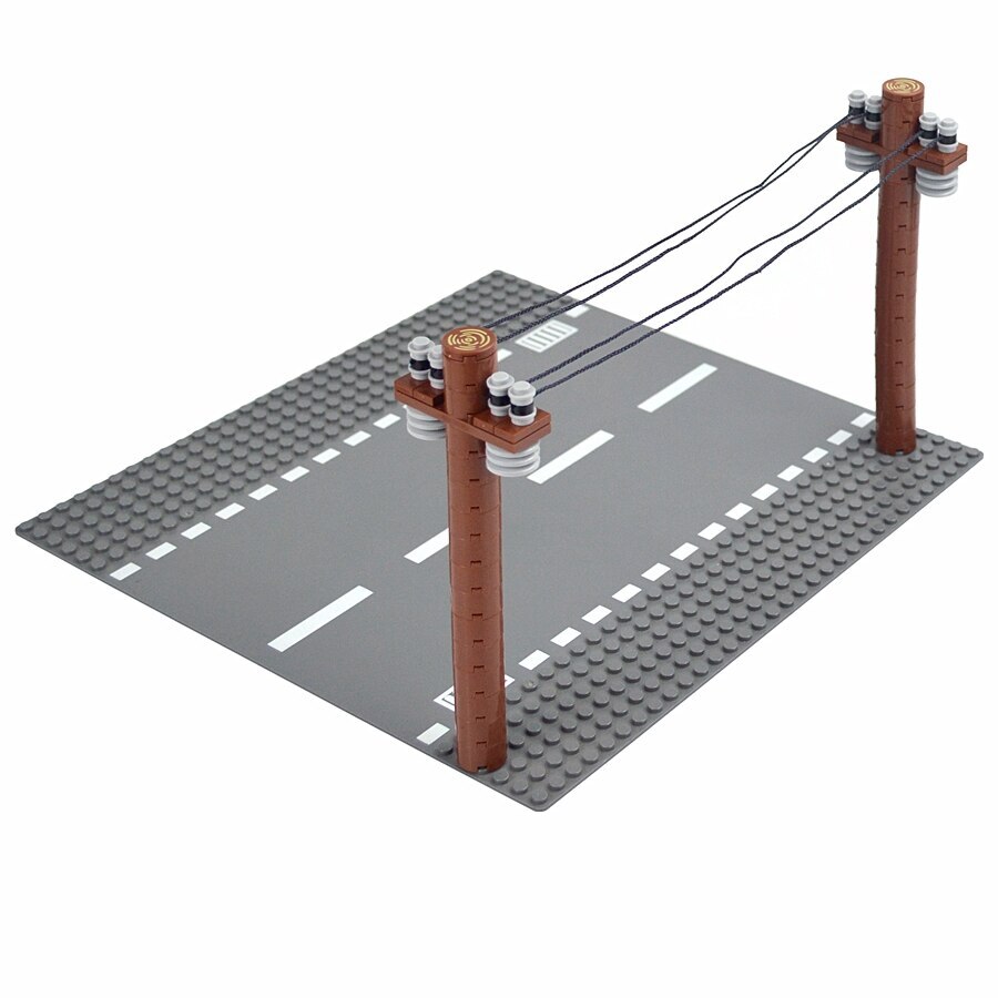 City Telephone Pole Wire Traffic MOC for Lego Kit Building Blocks Brick ...