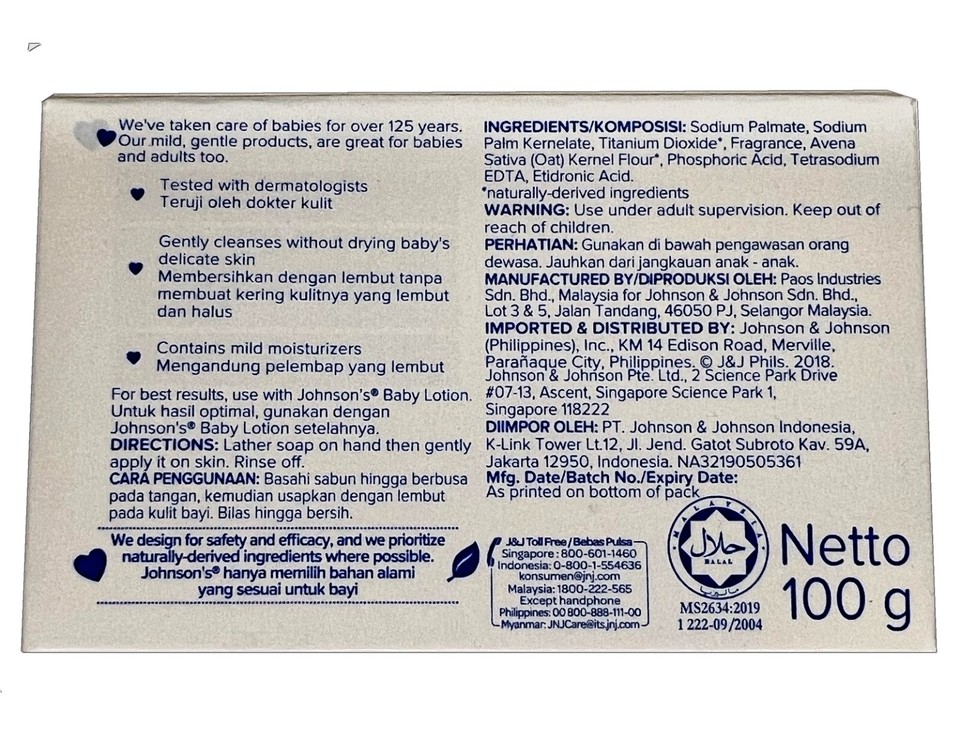 Johnson's Baby Mild Soaps Moisturizer Gentle Softer Skin Dye Free 3.5oz ...