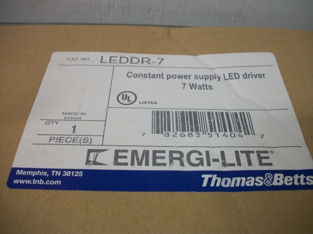THOMAS BETTS EMERGI-LITE EMERGENCY LED DRIVER BALLAST LEDDR-7 7W 120 ...