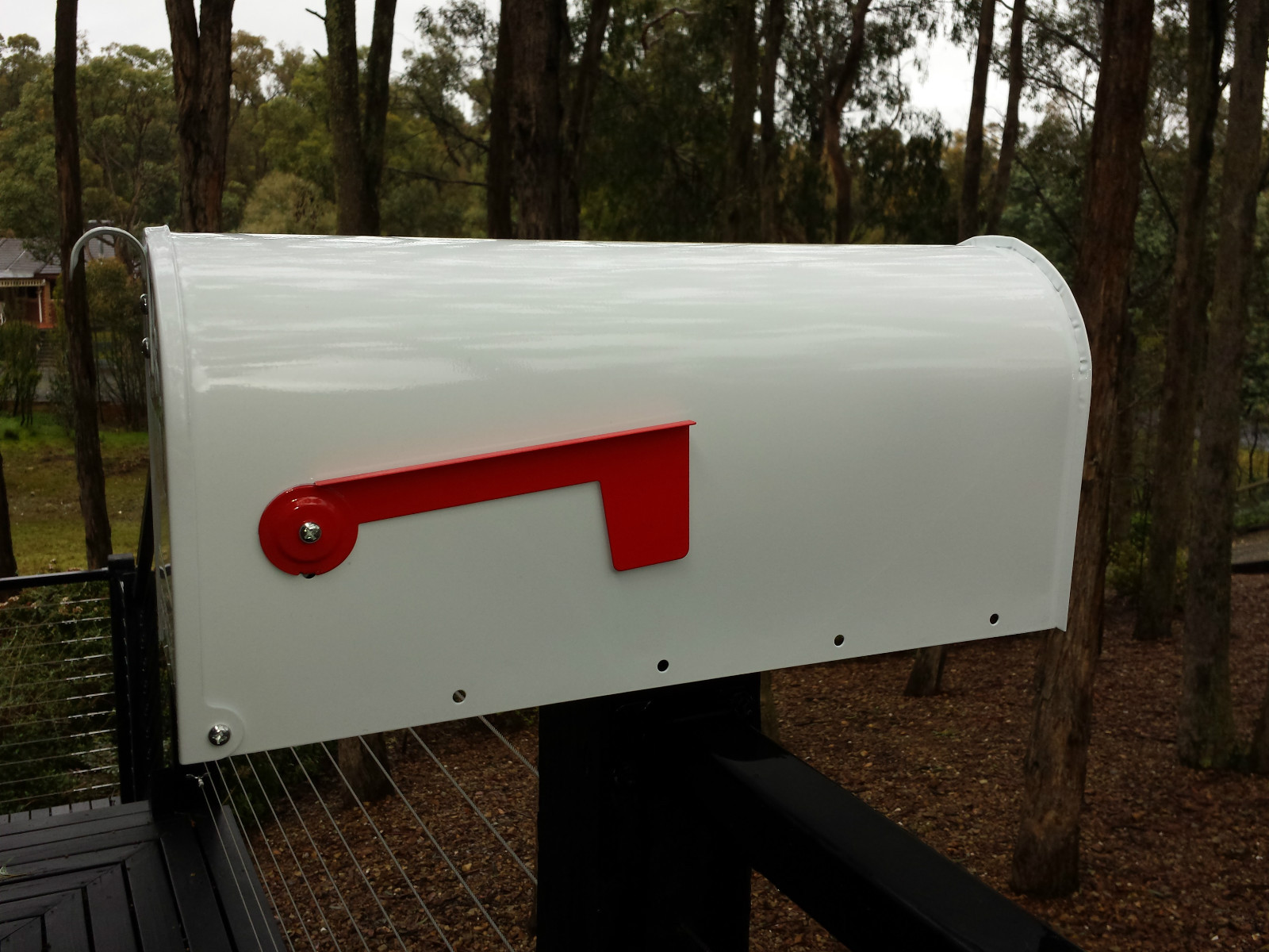 US style LETTERBOX MAIL BOX AMERICAN MAILBOX INDICATOR WHITE NEW STEEL ...