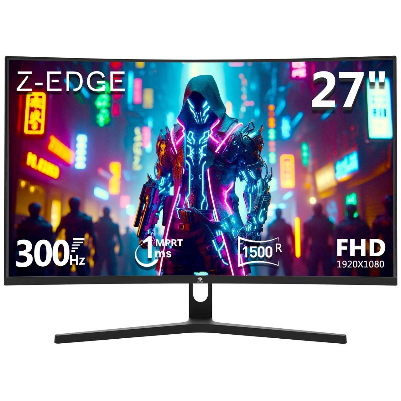 Z-EDGE 27" 1080P 300Hz 1ms Ultra-Slim Bezel Curved Gaming Monitor ...