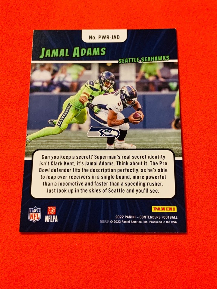 Jamal Adams EMERALD Seattle Seahawks 2022 Contenders Insert Parallel ...