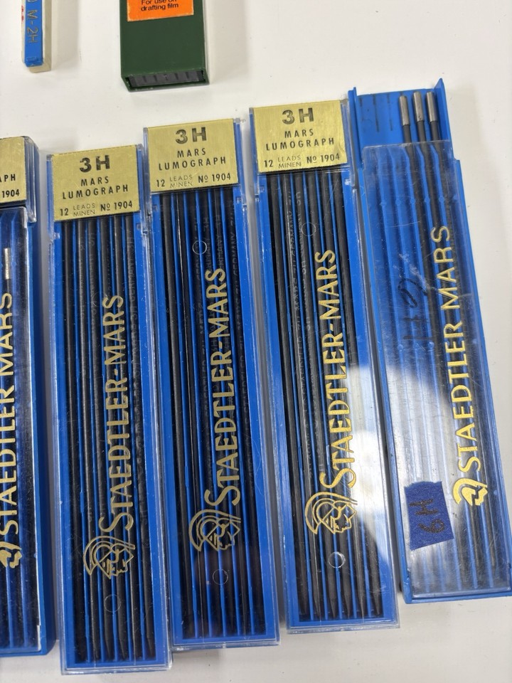 Staedtler Mars Lumograph Castell Drafting Drawing Pencil Leads 2H 3H 4H ...