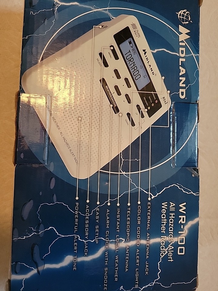 Midland WR-100 All Weather Radio Public Alert Emergency Broadcast NOAA ...