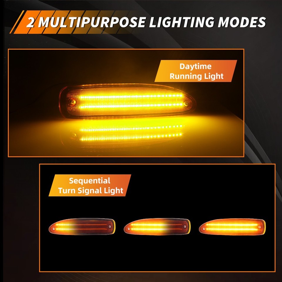 2X Sequential LED Corner Signal Lights For 1991-1994 Nissan 240SX ...