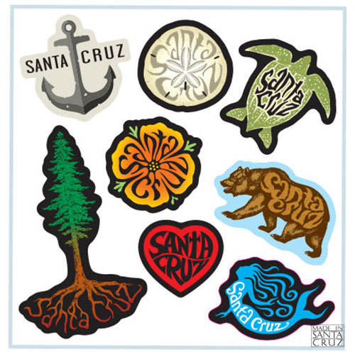 Santa Cruz Mini Sticker Set - Vinyl Decal by Tim Ward - Mermaid Octopus ...