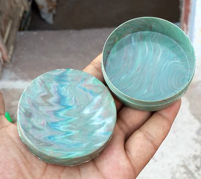 Vintage Colorful Plastic Bakelite Round Box PLA46 | eBay