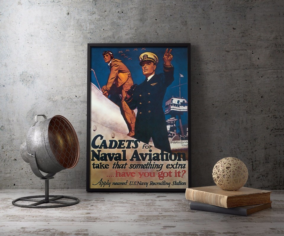 WW2 American Propaganda Poster, US Navy Recruiting Poster - WWII Naval ...