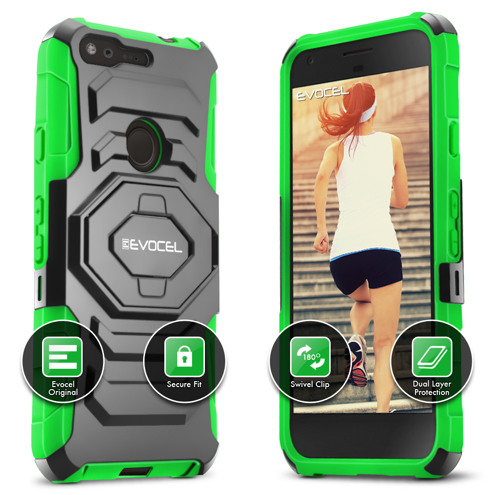 Google Pixel Case, Evocel Dual Layer Case w/ Belt Clip & Kickstand | eBay