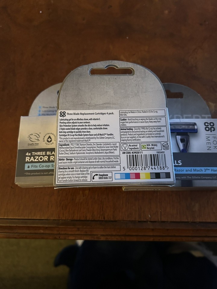 3 BLADE RAZOR REFILLS - 4 IN EACH PACK - 3 PACKS - FITS COOP & MACH 3 ...